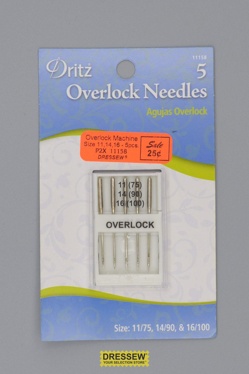 Overlock Machine - Needles - Size 11/75, 14/90, 16/100 – Dressew Supply ...