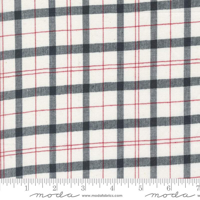 Panache Wovens Plaid By Pieces To Treasure For Moda White / Black / Re ...