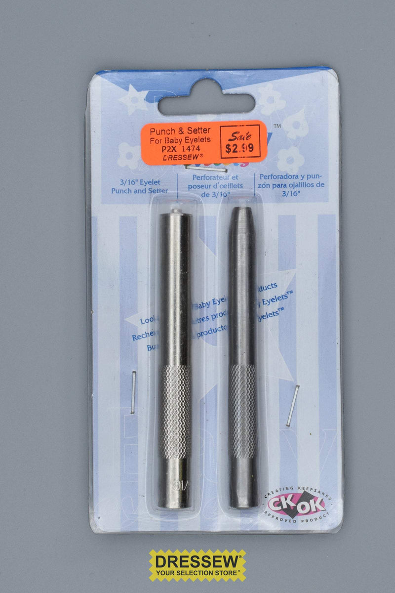 Punch & Setter Set for 3/16" Baby Eyelets – Dressew Supply Ltd.